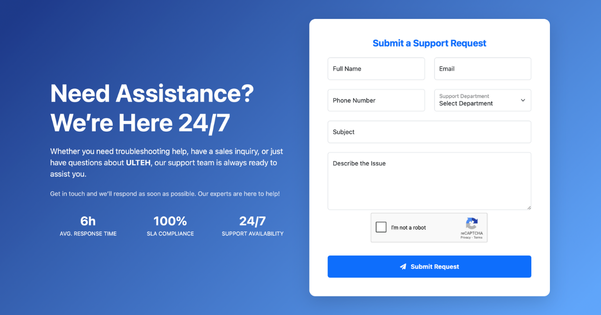 ULTEH - Contact Our Support Team for Assistance